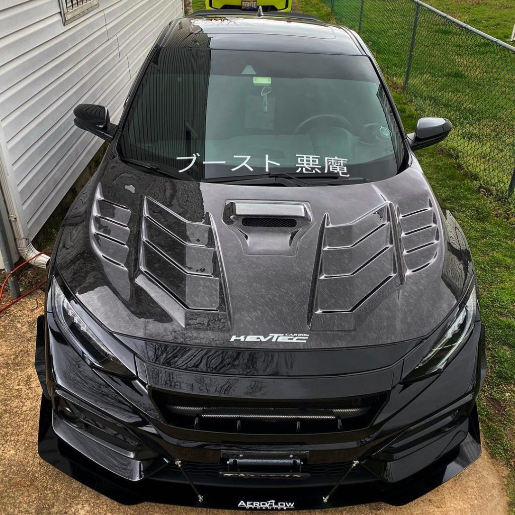 Forged Carbon fiber hood: Lambor V2 Type R vented style for 10th gen ...