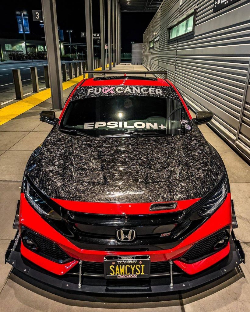 Forged Carbon fiber hood: V-Shape vented style for 10th gen Civic 2016 ...