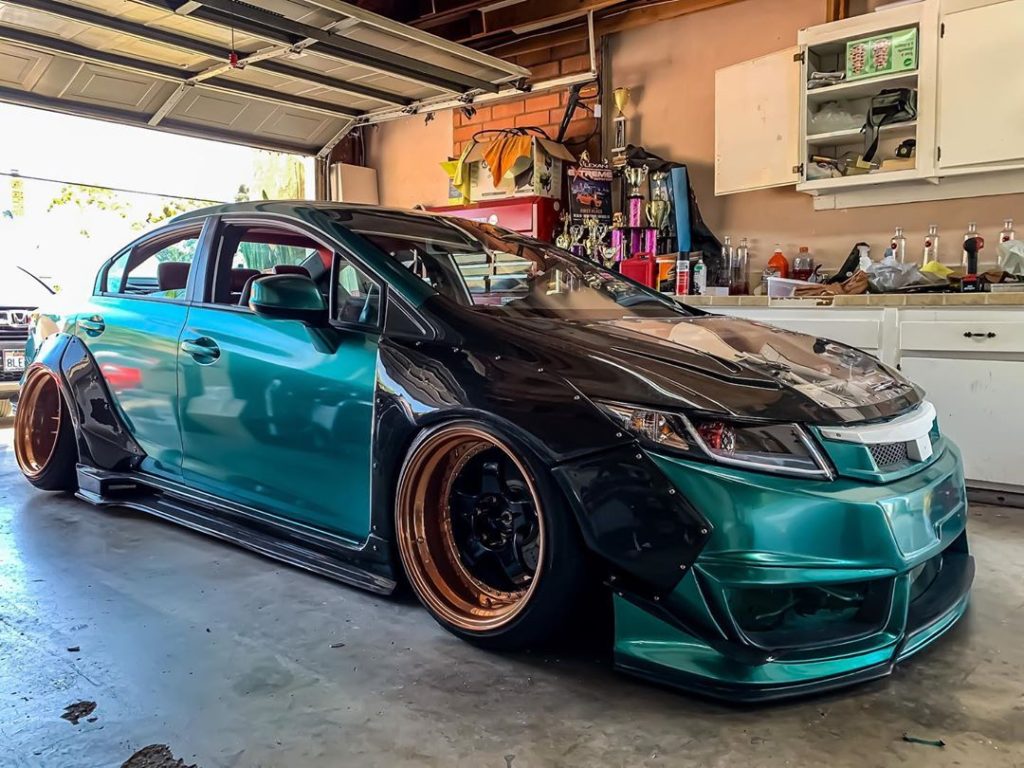 Beginner Wide Body Kit for 9th gen Civic Sedan 12-15 (Full Carbon Fiber ...