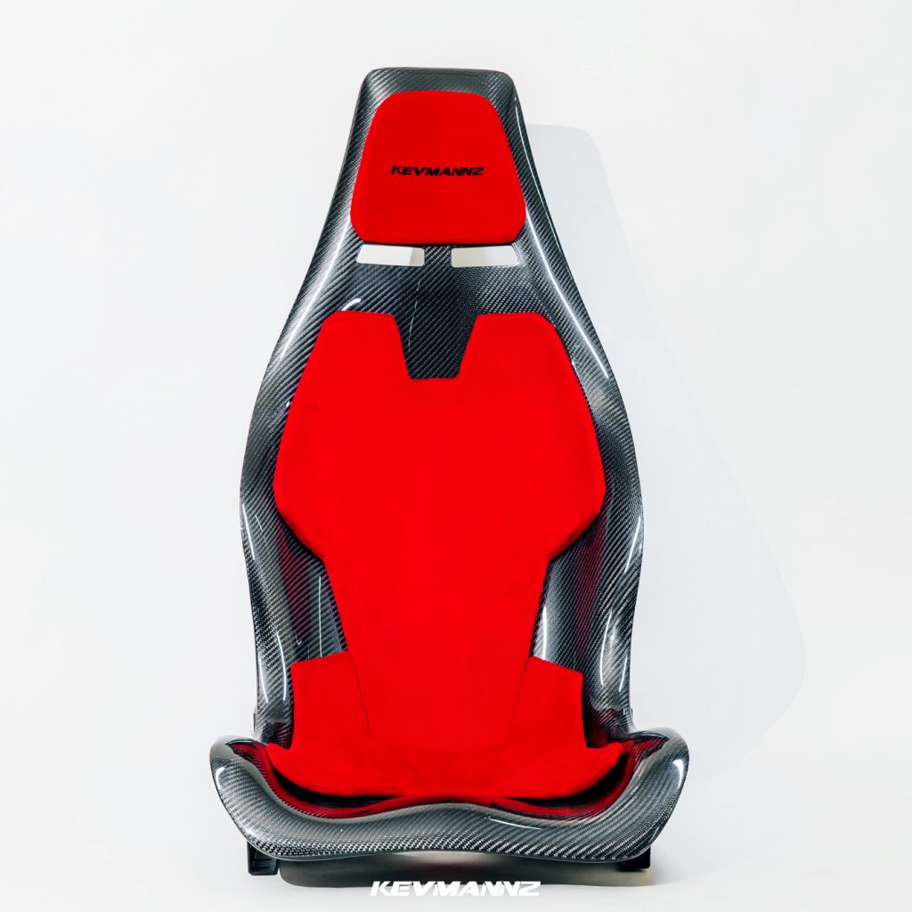 Carbon Fiber Seat V2 with Red Alcantara Padding – Kevmannz