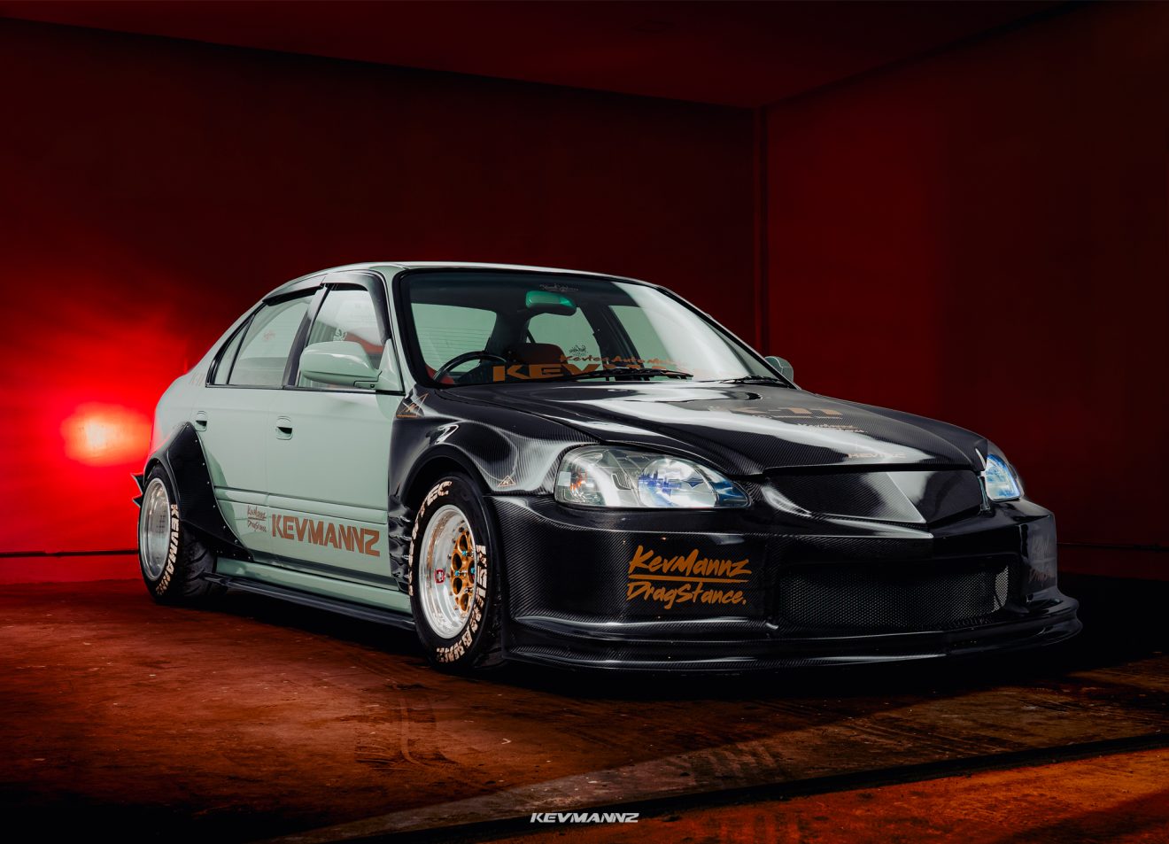 Full Carbon Fiber Wide Body Kit for Civic EK Sedan 1996-1998 and 1999 ...