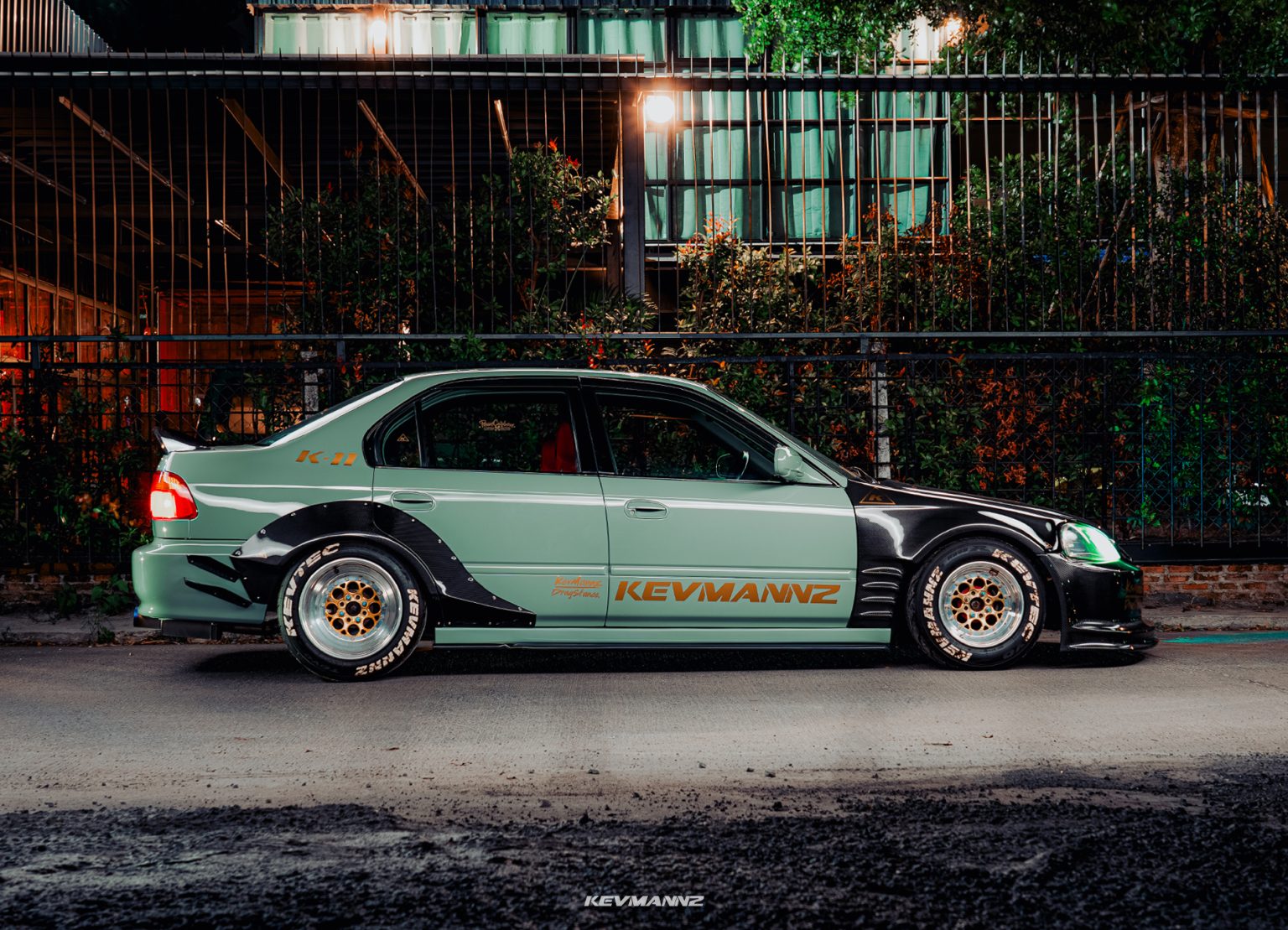 Full Carbon Fiber Wide Body Kit for Civic EK Sedan 1996-1998 and 1999 ...