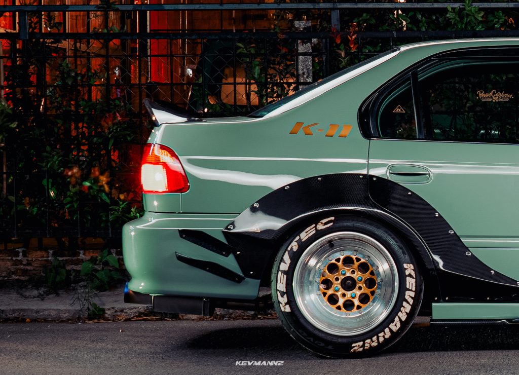 Full Carbon Fiber Wide Body Kit for Civic EK Sedan 1996-1998 and 1999 ...