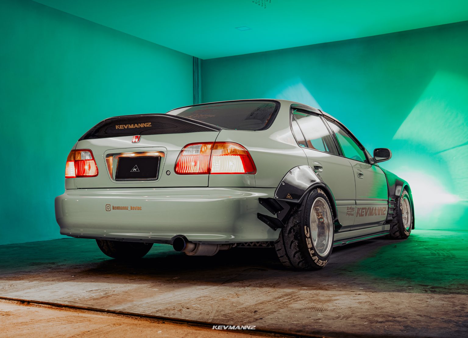 Full Carbon Fiber Wide Body Kit for Civic EK Sedan 1996-1998 and 1999 ...