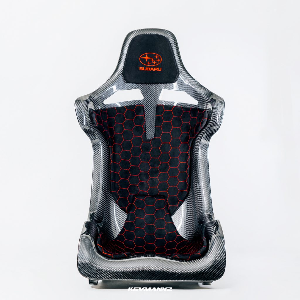 Carbon Fiber Seat V5 with Black Alcantara Padding + red honeycomb ...