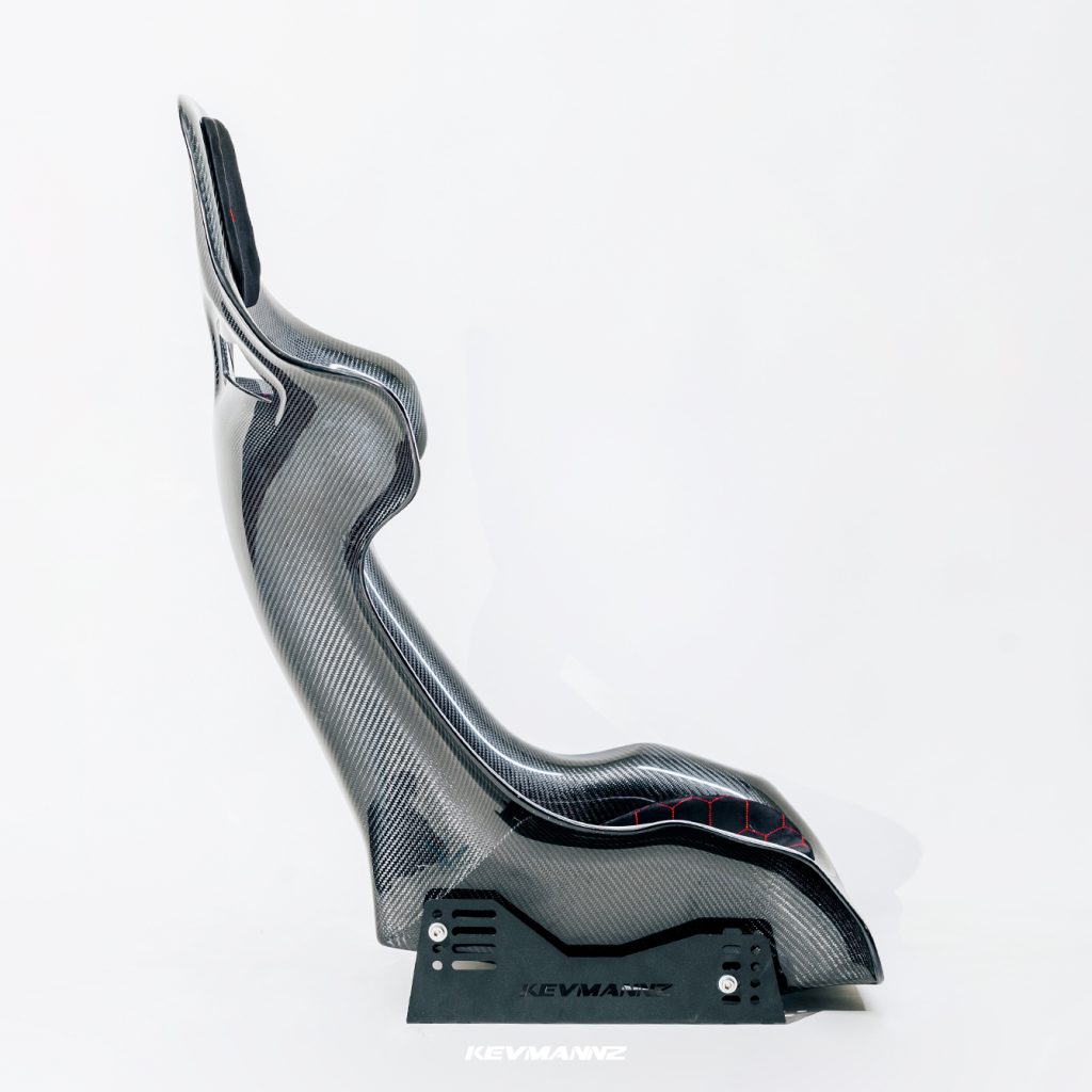 Carbon Fiber Seat V5 with Black Alcantara Padding + red honeycomb ...